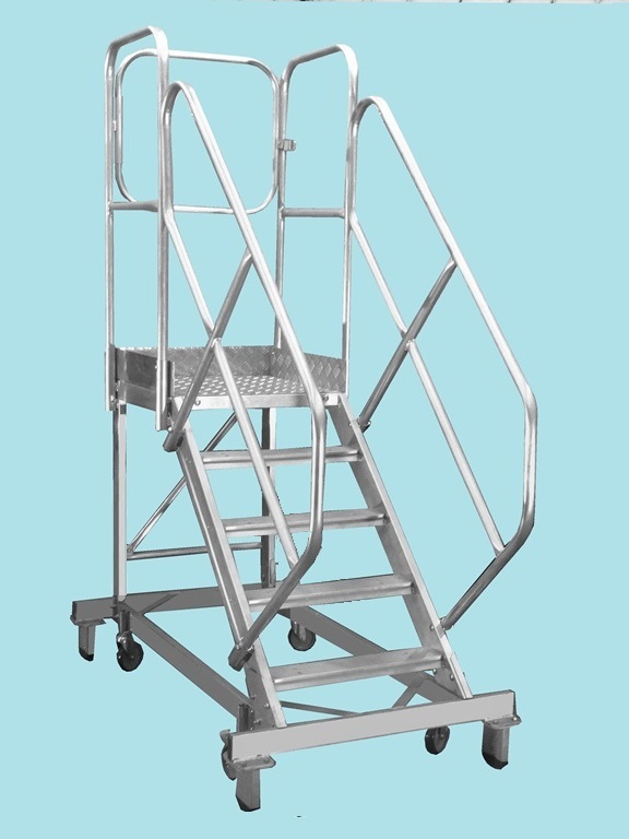 Scara cu platforma, 45 grade, blocare pe roti cu arc, tip SPLR 45 - Pret