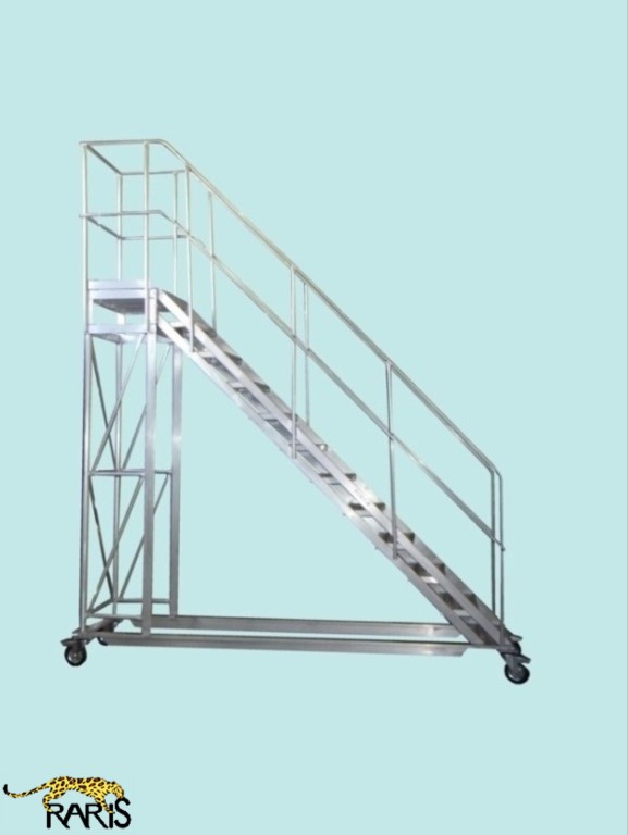Platforma mobila la 45 grade, rigidizata, cu podina extinsa, roti cu ...
